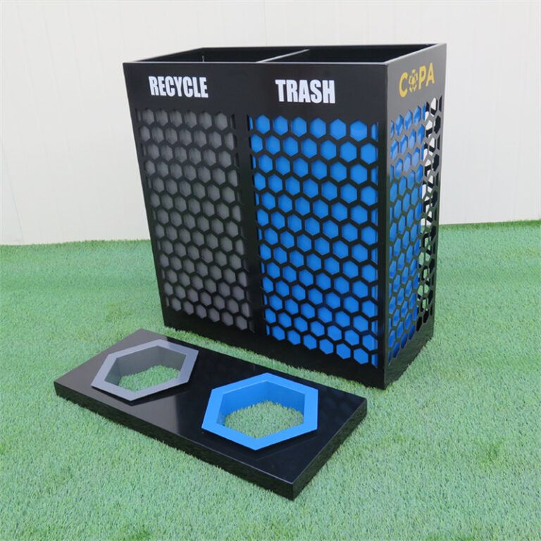 Football-Themed Double Recycle Bin for Stadiums