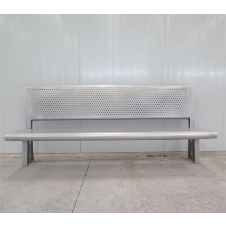 Modern Perforated Stainless Steel Bench for Public Spaces