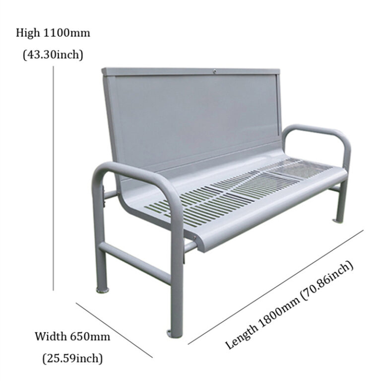 Outdoor Advertising Bench with Steel Frame & Easy Ad Display